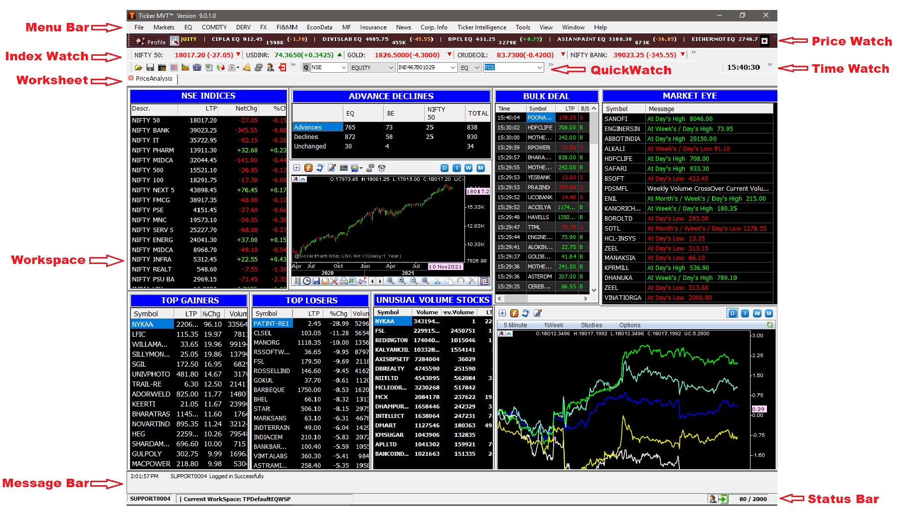 Understanding the MarketView® Home page – TickerPlant
