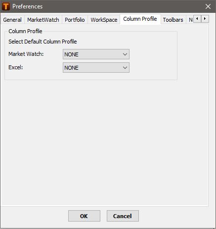 Applying Column Profile – TickerPlant